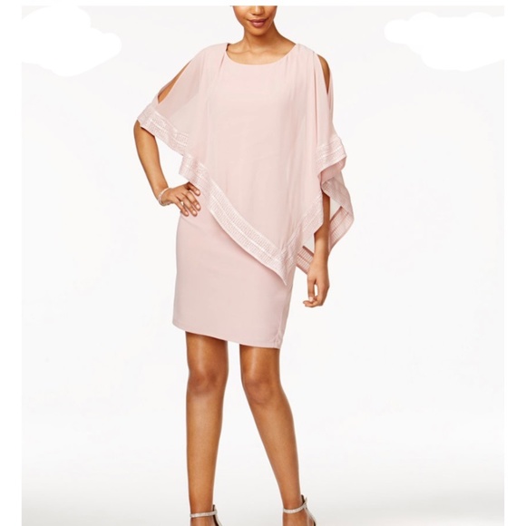 SLNY | Dresses | Stylish Light Pink Capelet Dress | Poshmark